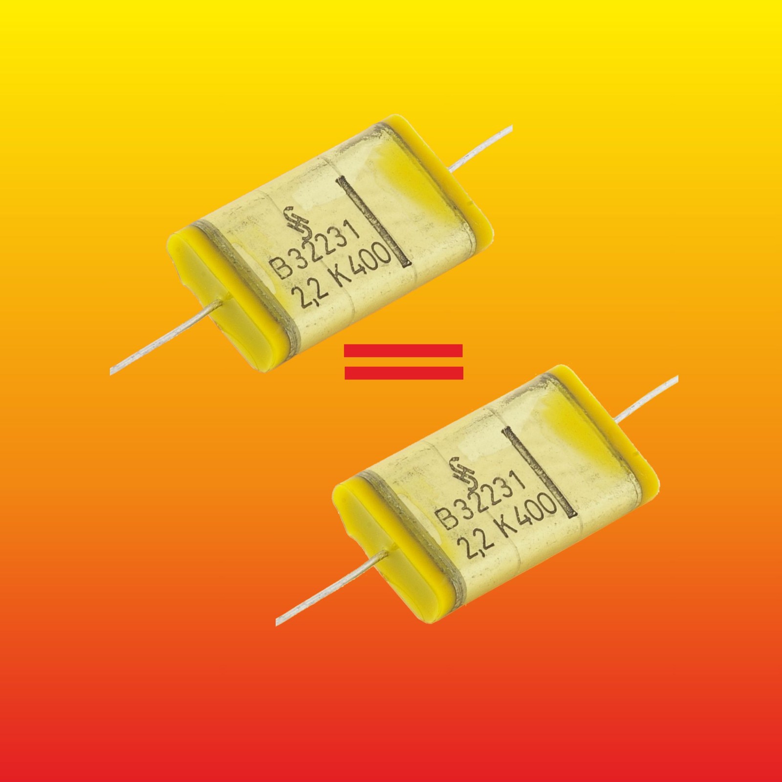 2.2uF 400V MATCHED SIEMENS POLYESTER FILM AXIAL B32231-C6225-K ...