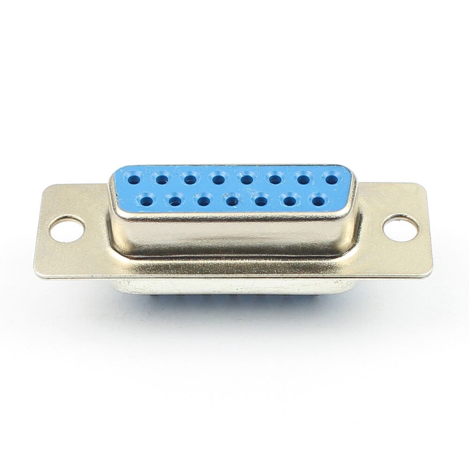 10Pcs D-SUB 15 Pin Female Standard Solder Type Connector Socket 2 Row ...