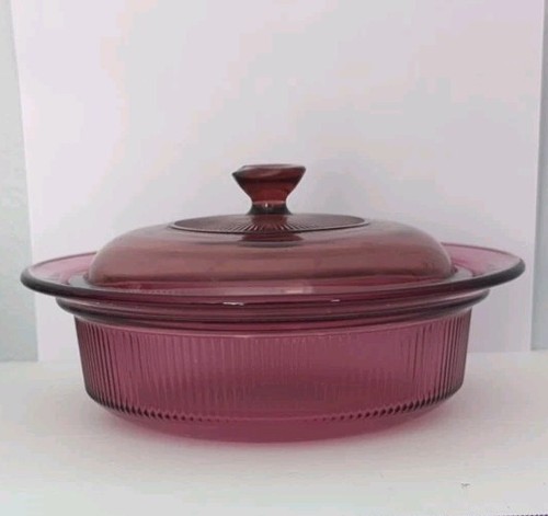 Corning Ware Cranberry Visions V-31-B 1 Quart Round Casserole With Lid ...
