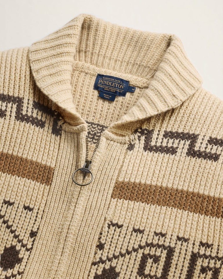 Pendleton Mens Original Westerly Wool Cardigan Big Lebowski The Dude ...