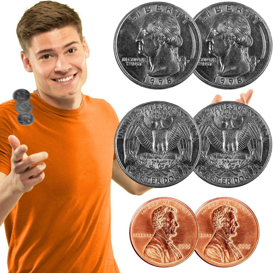 3 Pack Double Sided Coins - 2 Quarters & 1 Double Headed Penny | eBay