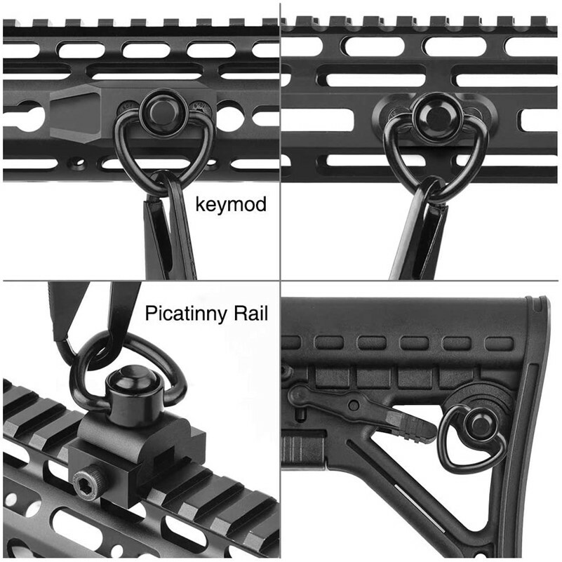 4 PCS Quick Detach D-Loop Set 1" Heavy Duty QD Sling Swivels with Push ...