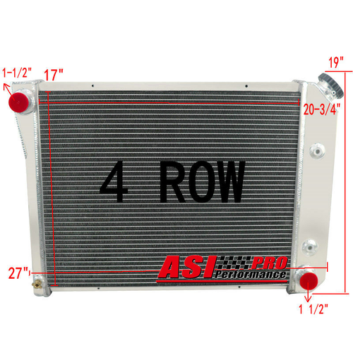 ASI 4Row Aluminum Radiator For 68-79 CHEVY NOVA / 75-87 EL CAMINO 21 ...