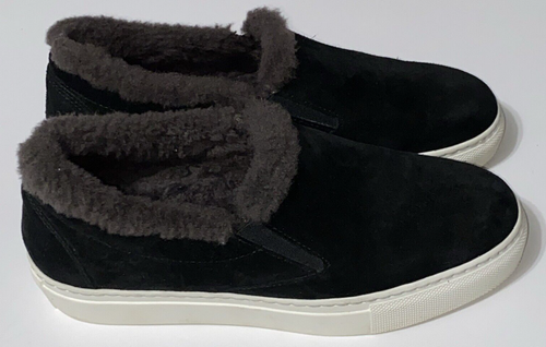 M. Gemi The Cerchio Shearling Fur Lined Slip-On Sneaker Black/Gray ...