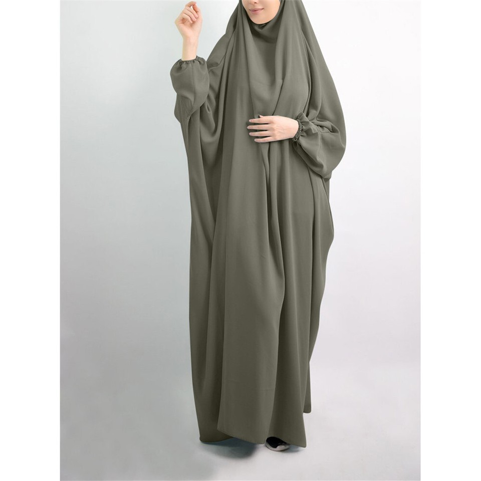 One Size Overhead Burqa Kaftan Robe Muslim Women Long Dress Islamic ...