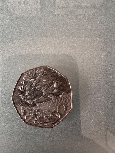 Rare old large 50p coin 19 94year anniversary of the D-Day World War II ...