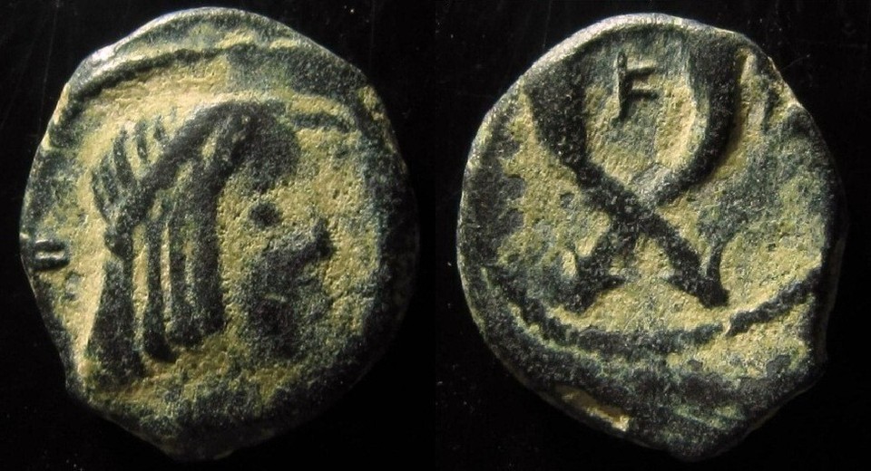 Syllaeus usurper, Obodas III portrait, Nabatean, Petra, 9-6 BC, CN_75 ...