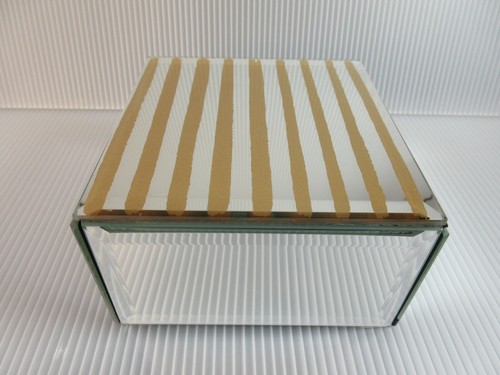 Glass Mirrored Jewelry Trinket Keepsake Storage Box Black Lining 4 5/8 ...