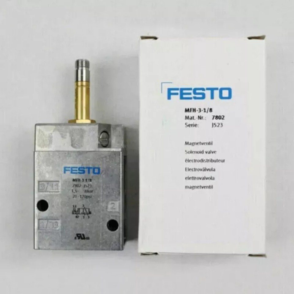 New MFH-3-1/8 Festo 7802 Fast Shipping Air Solenoid Valve, 1.5-8Bar, 21 ...