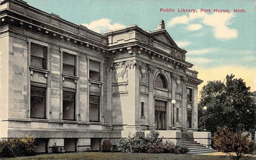 PORT HURON, MI Michigan PUBLIC LIBRARY St Clair County c1910's Postcard ...