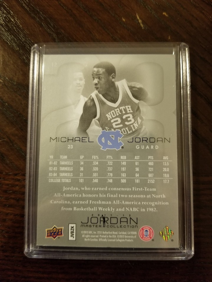 2012-13 Upper Deck Master Collection #12 Michael Jordan Basketball Card ...