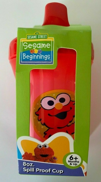 3 Sesame Street Sippy Cups Spill Proof 8 Oz. Big Bird Elmo and Cookie ...