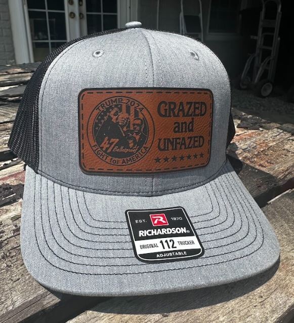 Trump Bulletproof Grazed and Unfazed Leather Badge Adjustable Mesh Back ...