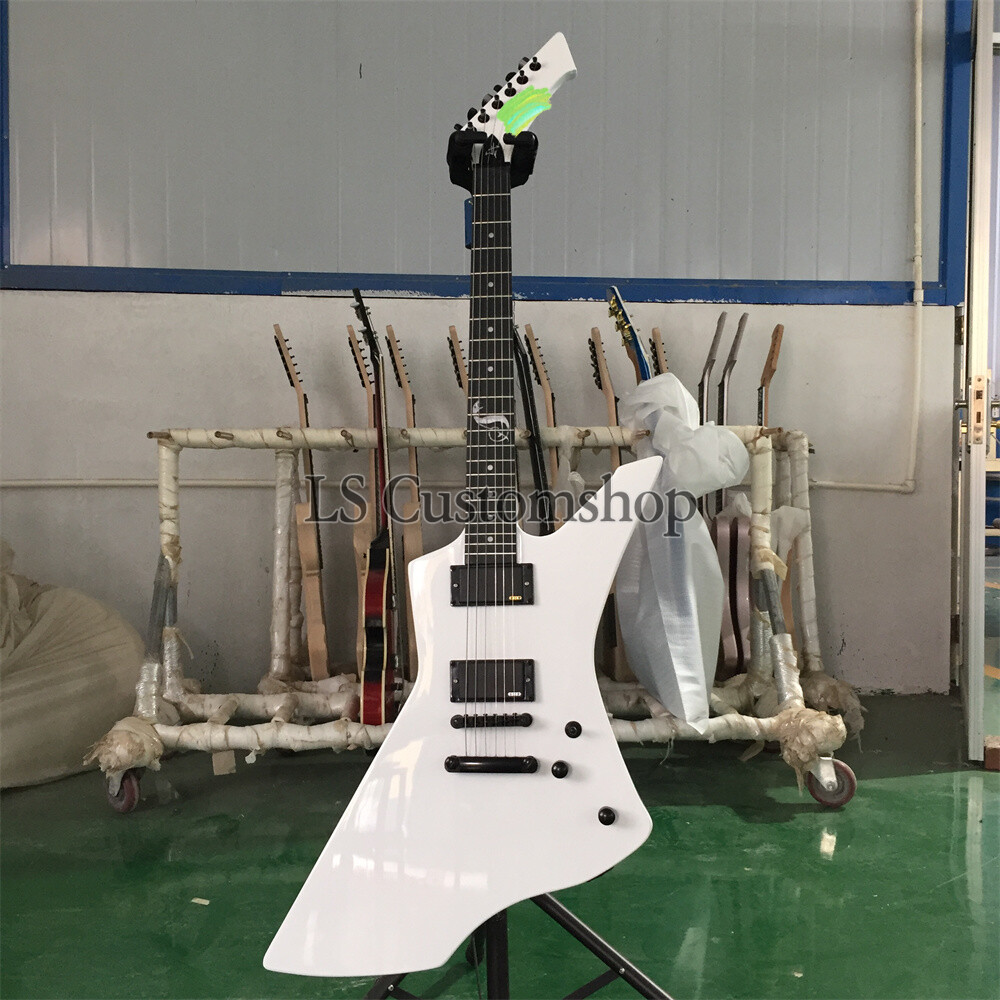 Custom White Snakebyte Electric Guitar Active Pickup James Hetfield 6 ...