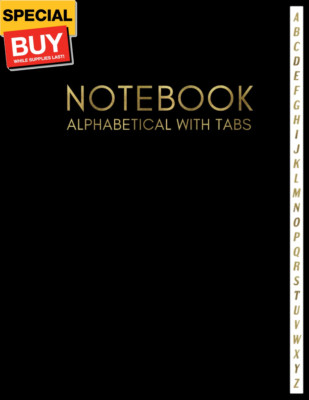 Notebook Alphabetical with Tabs: Journal Organizer Notebook with ...