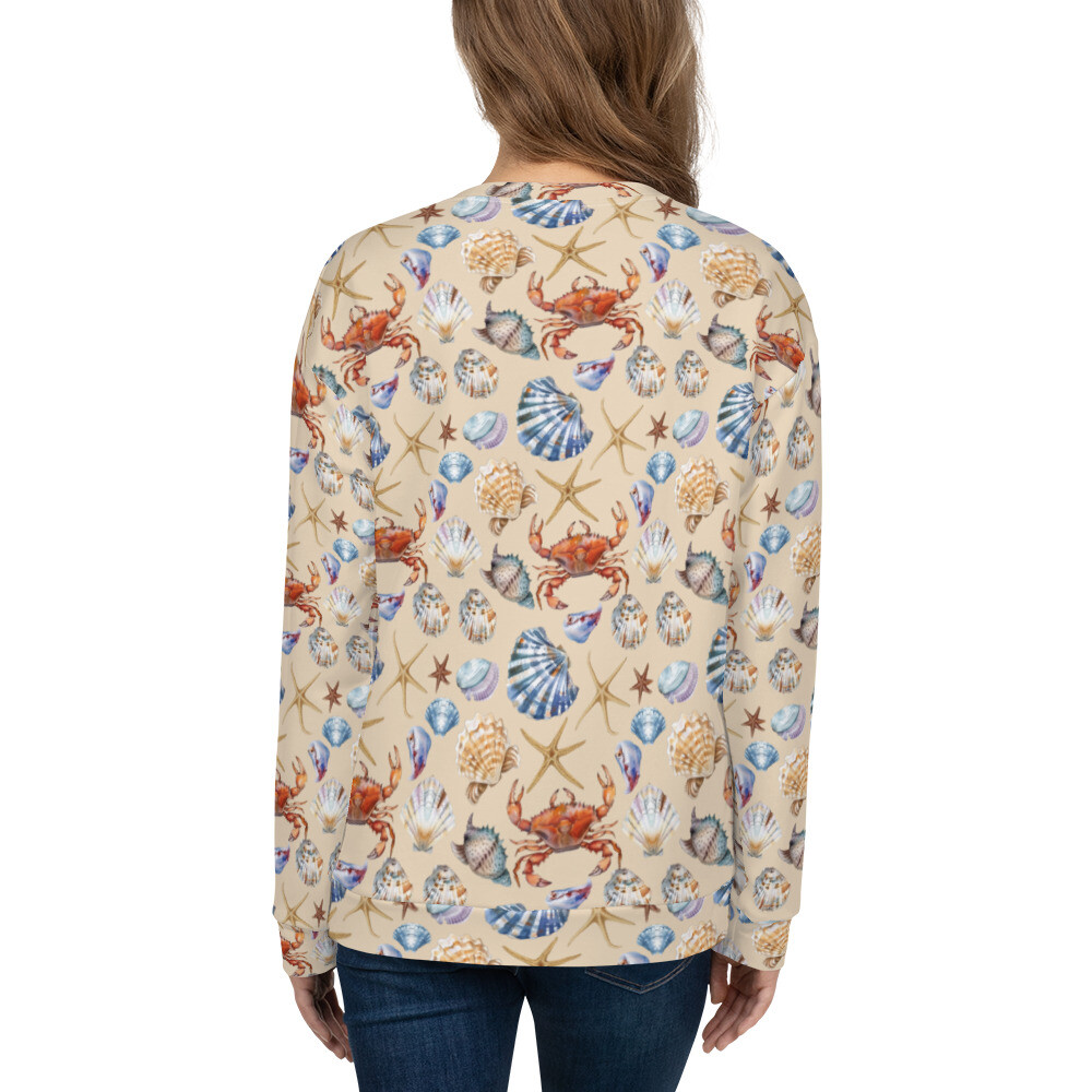 Seashell Starfish Beach Themed Unisex Sweatshirt Sumer Wear Womens Top ...