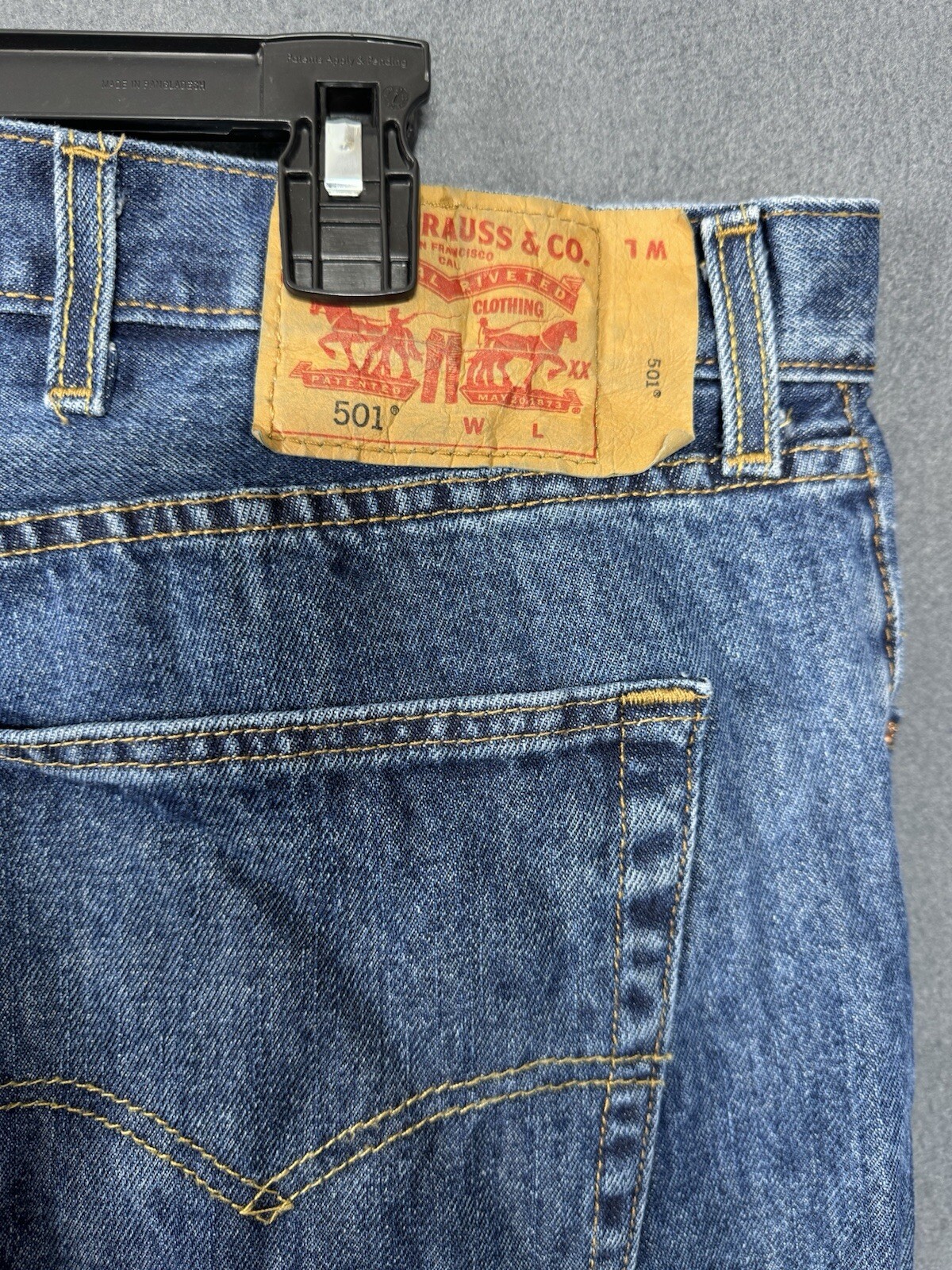 Levis 501xx Jeans Mens 44x32 Blue Original Fit Button Fly Straight ...