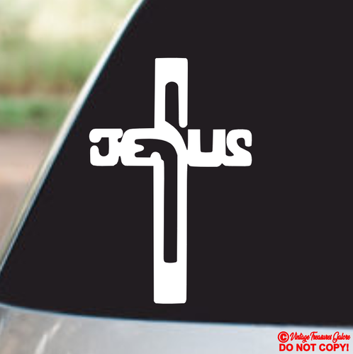 JESUS CHRIST CRUCIFIXION CRUCIFIX CHRISTIAN CROSS Vinyl Decal Sticker ...
