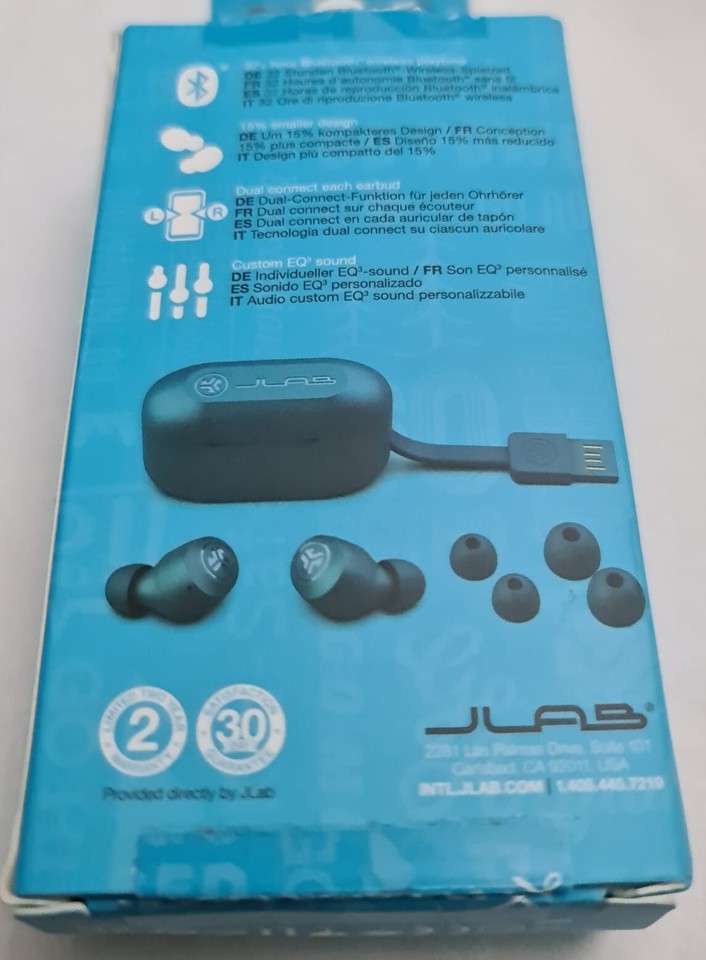 JLAB GO AIR POP WIRELESS IN EARBUDS BLUETOOTH BLACK IN DAMAGED PACKAGE ...