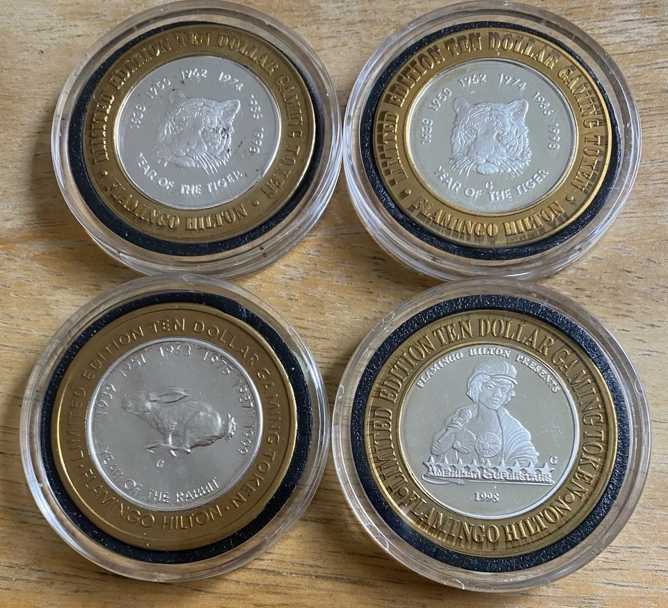 4 Flamingo Hilton Casino Reno Nevada Silver Strike, | eBay