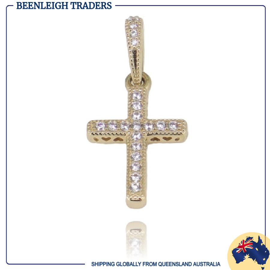 Authentic Pandora 14k Gold SPARKLING CROSS PENDANT or… - Gem