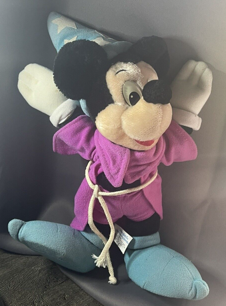 Vintage Disneyland Fantasia Magic Sorcerer Mickey Mouse Plush Pink Robe ...