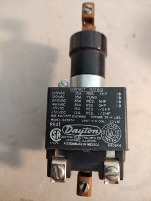 Dayton 6X597A 120 VAC Coil 35 Amp Contactor 8541 | eBay