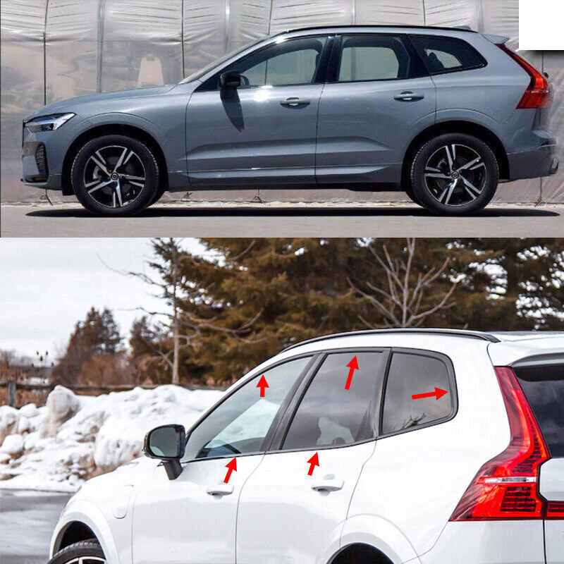 For Volvo XC60 2018-2024 Black Exterior Window Molding Strip Sill Cover ...