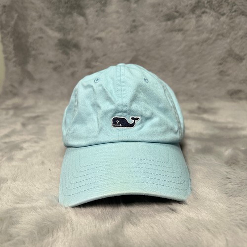 Vineyard Vines Hat Cap Blue Leather Strap Back Canvas Adjustable Casual ...