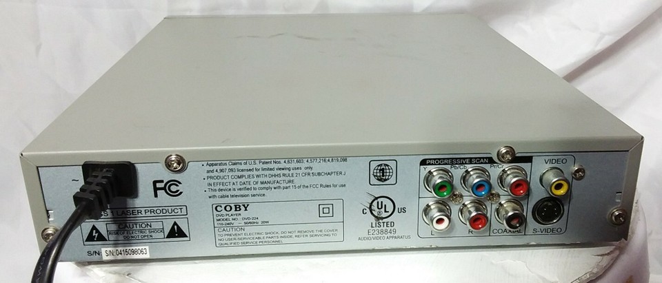 Coby DVD 224 Portable DVD Player Progressive Scan CD MP3 CD-R CD-RW ...