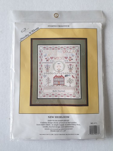 Needles N Hoops - New Heirloom Sampler Stamped Cross Stitch Kit 16" X ...