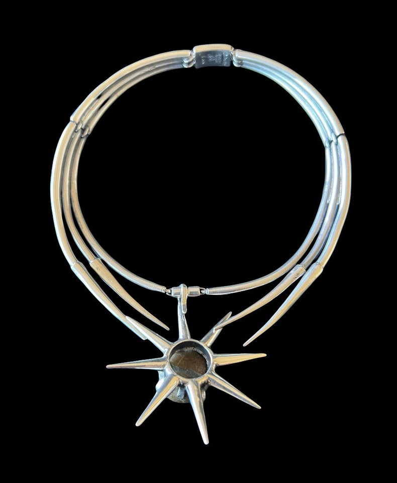 Salvador Teran Taxco Mexico Sterling Silver Minimalist Atomic Necklace ...
