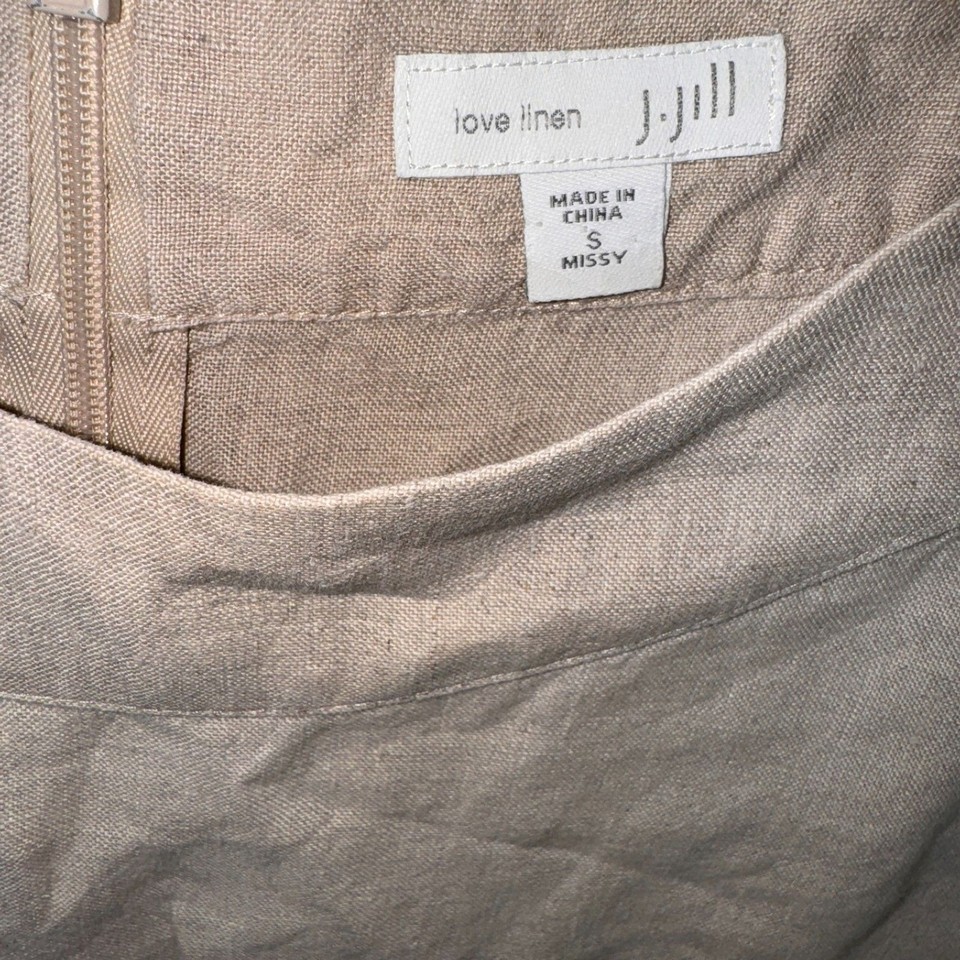 J Jill Love Linen Mini Linen Dress size S Tan Beige | eBay