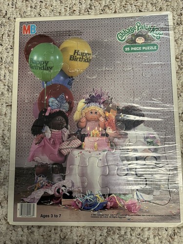 Vintage - Cabbage Patch Kids Puzzle Frame Tray 1984 Happy Birthday 25 ...