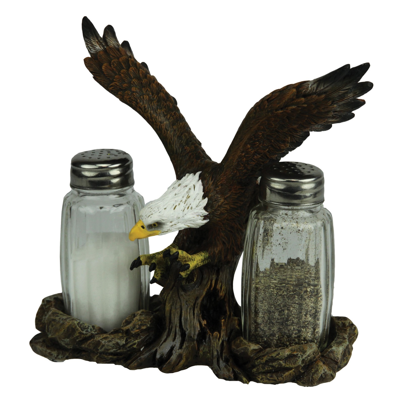 Rivers Edge Products Salt and Pepper Shaker Set, Poly Resin and Glass ...