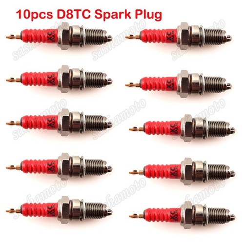 10x D8TC Spark Plug For 150cc 200cc 250cc Pit Dirt Bike Motor ATV Moped ...