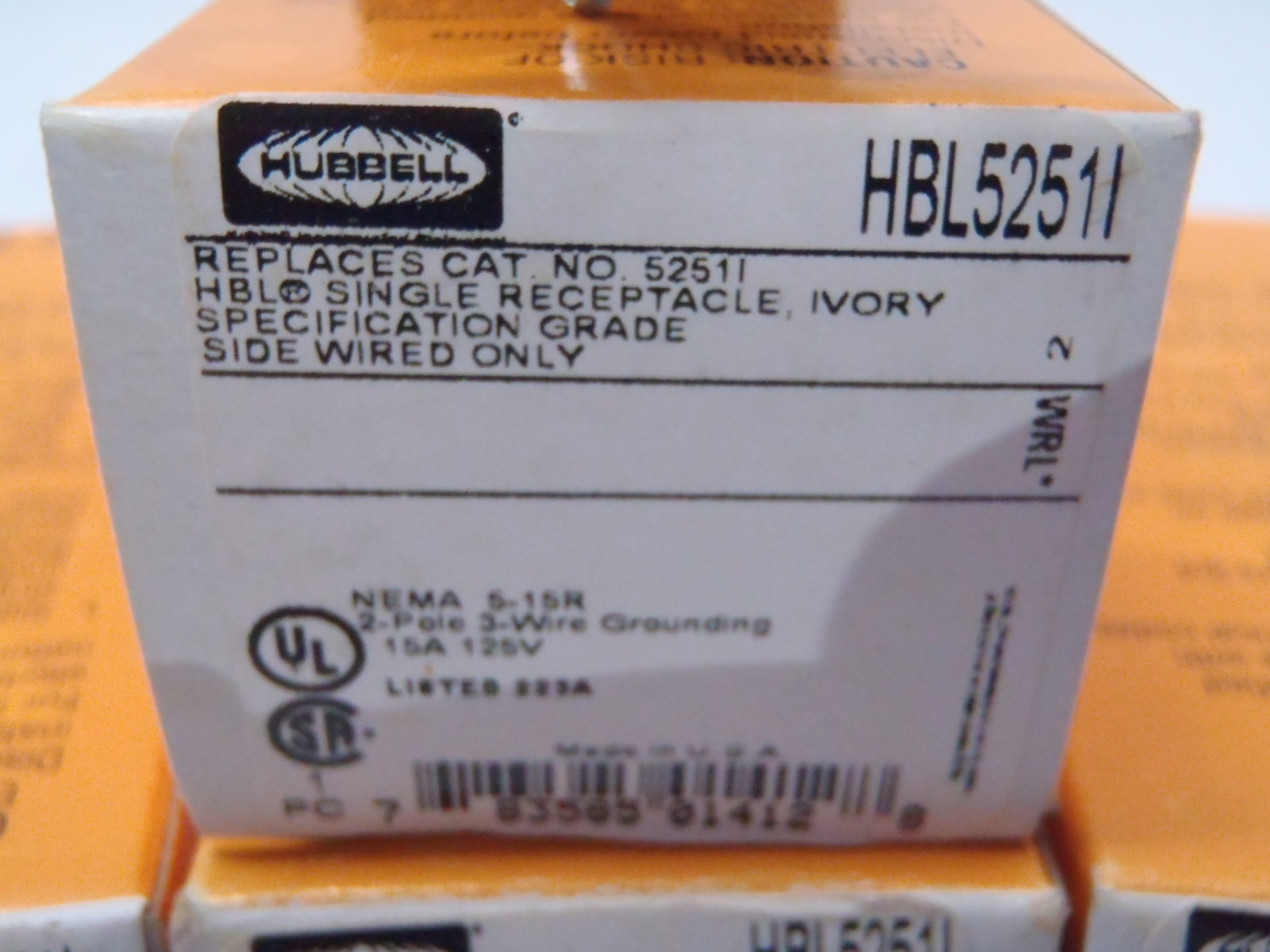 LOT OF 6 HUBBELL HBL5251I 15A 125V ivory single receptacle | eBay