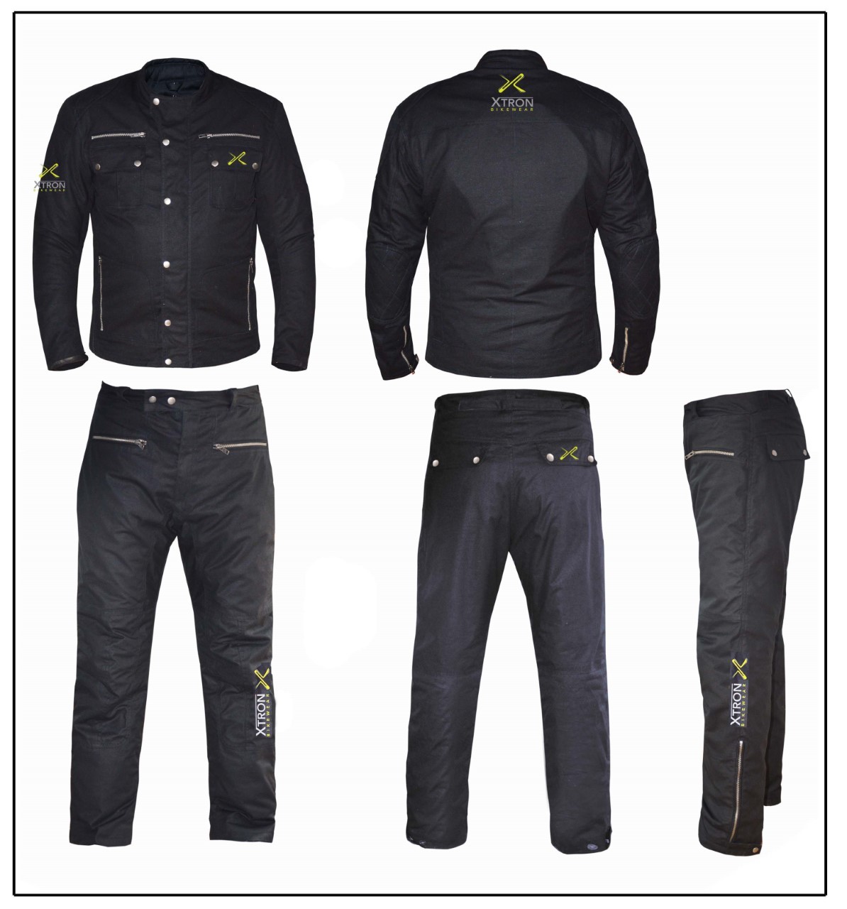 Motorcycle Mens Cotton Waterproof Breathable Lined Biker Black Jacket ...