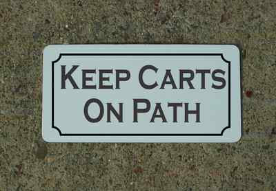 KEEP CARTS ON PATH Metal Sign Classic Vintage Style Golf Course or ...