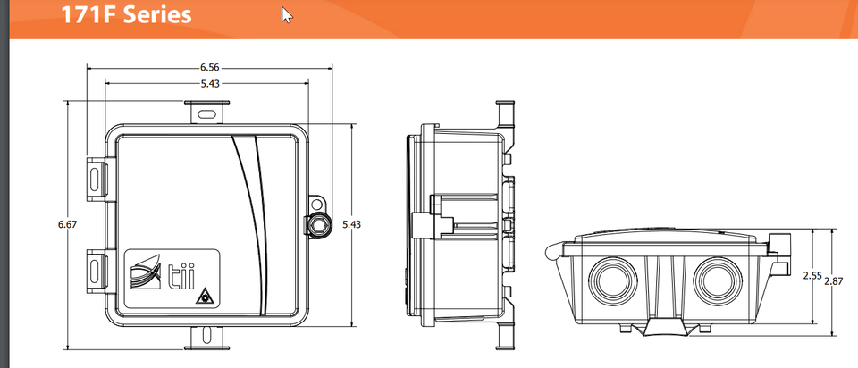 Fiber Optic Wall mount Splice Enclosure Tii Technologies NID Series 171f-01-0-0 | eBay