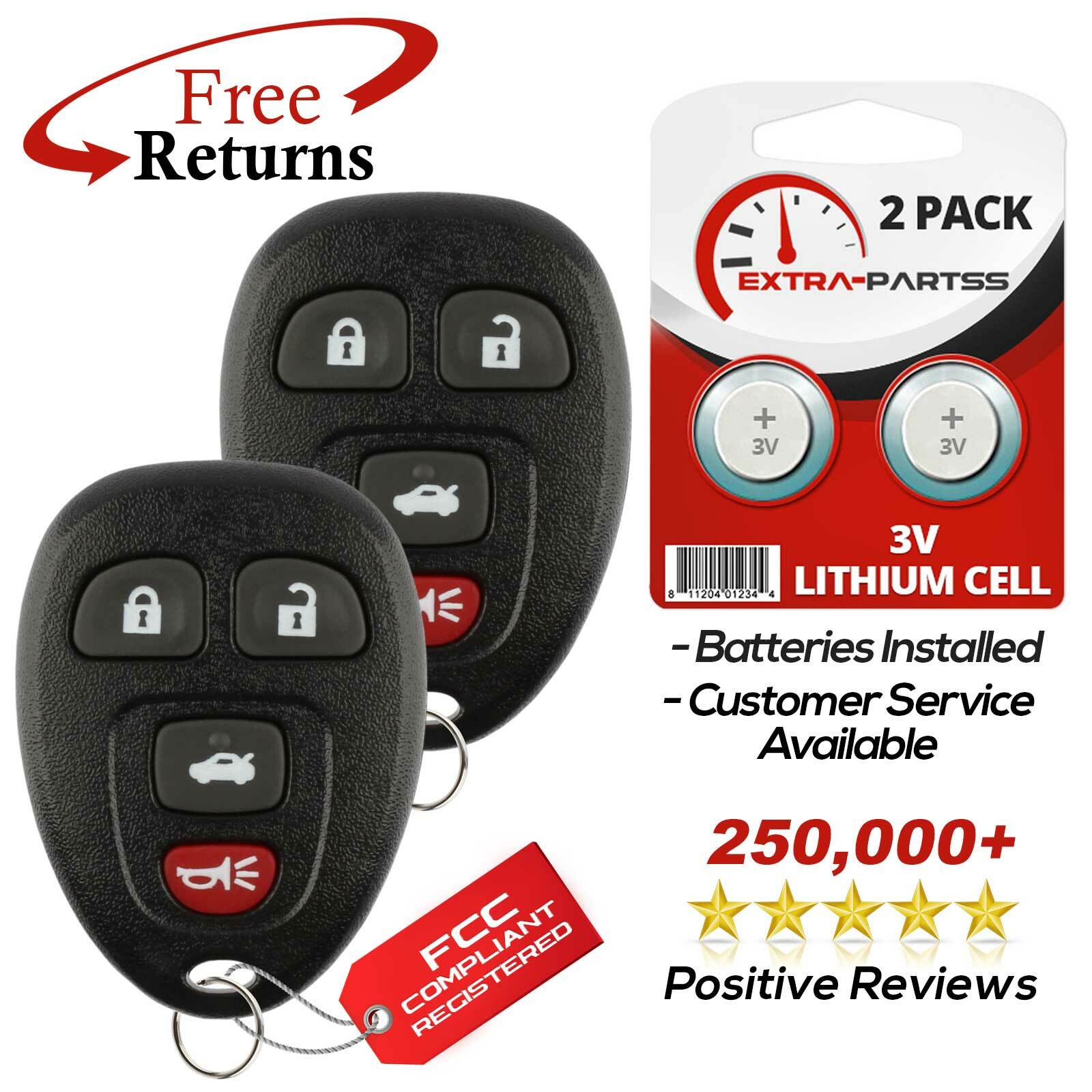 2 For 2005 2006 2007 2008 2009 2010 Chevrolet Cobalt Keyless Remote Key ...