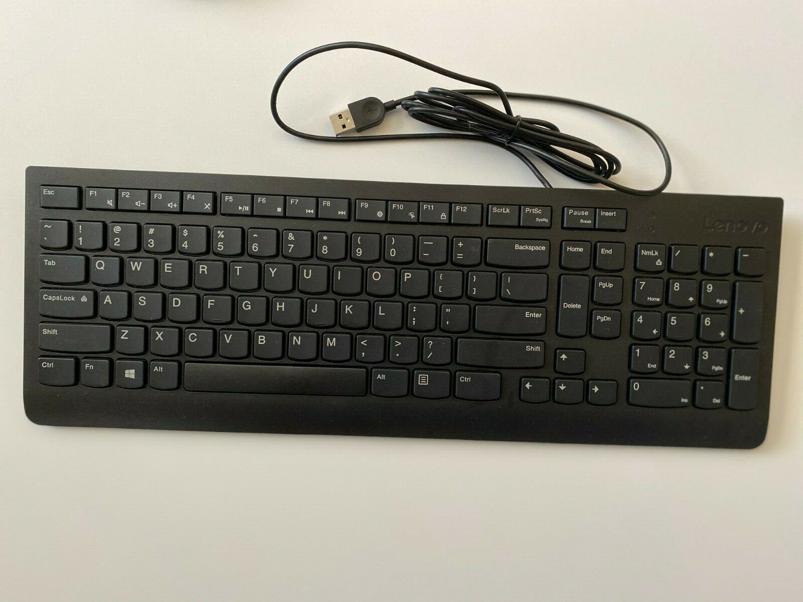 Lenovo wired USB Keyboard black & Optical Sensor Mouse EKB-536A Combo ...