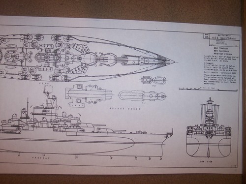 USS CALIFORNIA BB44 ship plan | eBay
