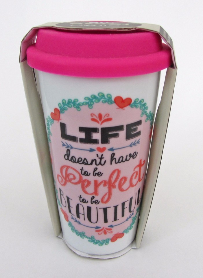 CIROA Double Walled Insulated Ceramic Travel Mug ASSORTED DESIGNS ...