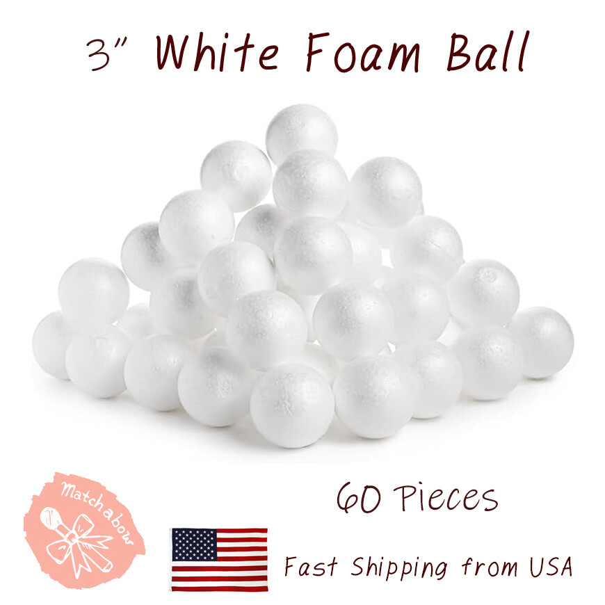 3" Foam Ball Round White Polystyrene Modelling Sphere Foam Craft | eBay