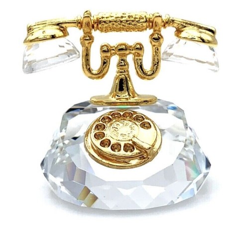 Swarovski Crystal Telephone Gold Plated Figurine Memories Collection ...