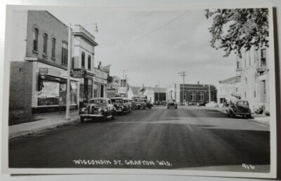 c1940 RPPC Wisconsin Street Grafton, Wisconsin WI Vintage Photo PC | eBay