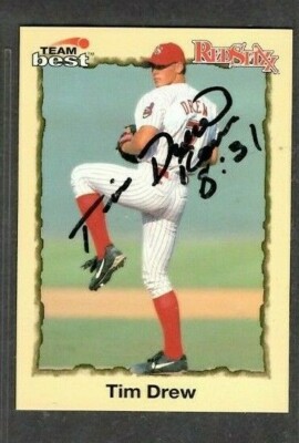 1998 Team Best #66 Tim Drew RedStixx Baseball Card Signed autograph ...