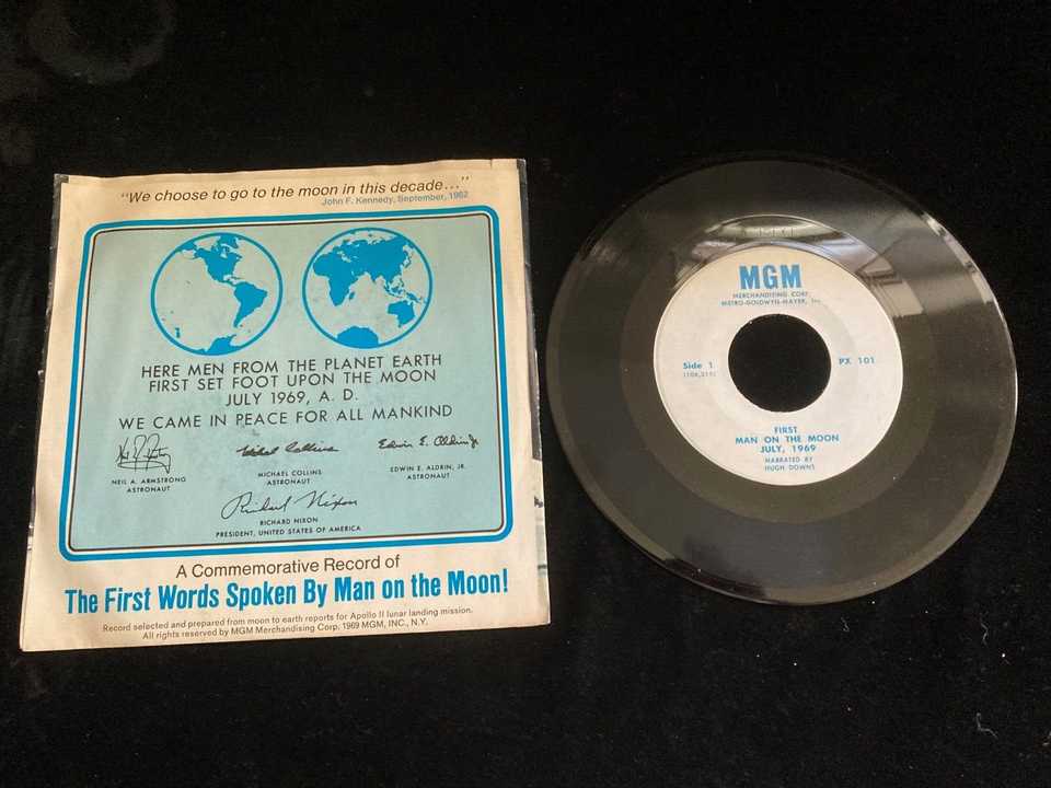 Hugh Downs First Man On The Moon July, 1969 Vinyl 45 MGM EX?EX | eBay