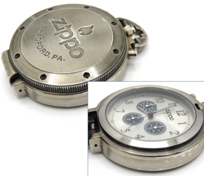 Zippo Time Pocket Watch Chronograph Clock running 2001 Rare | eBay